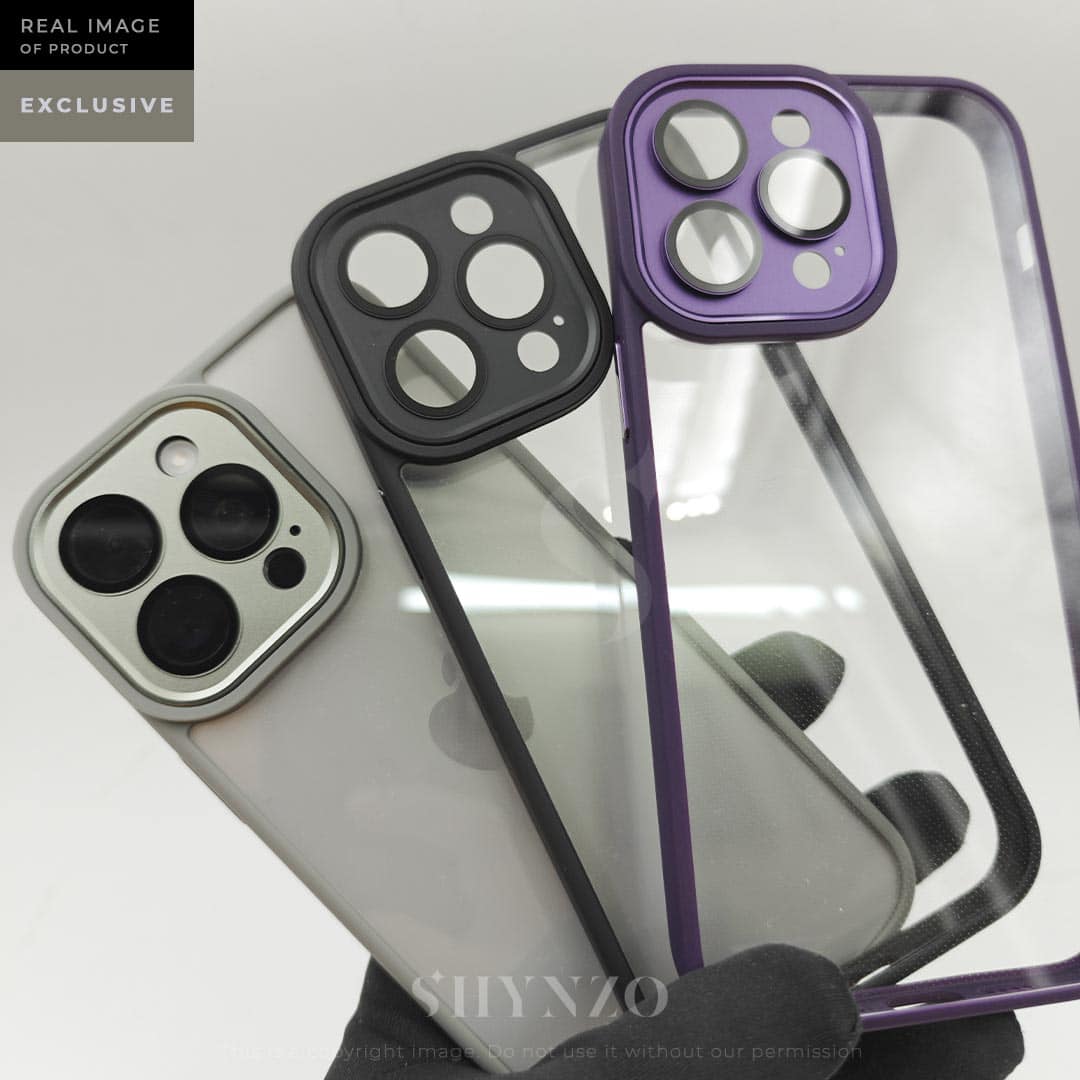 Crystal Clear Case with Metal Camera Protection and Action Button – Shynzo