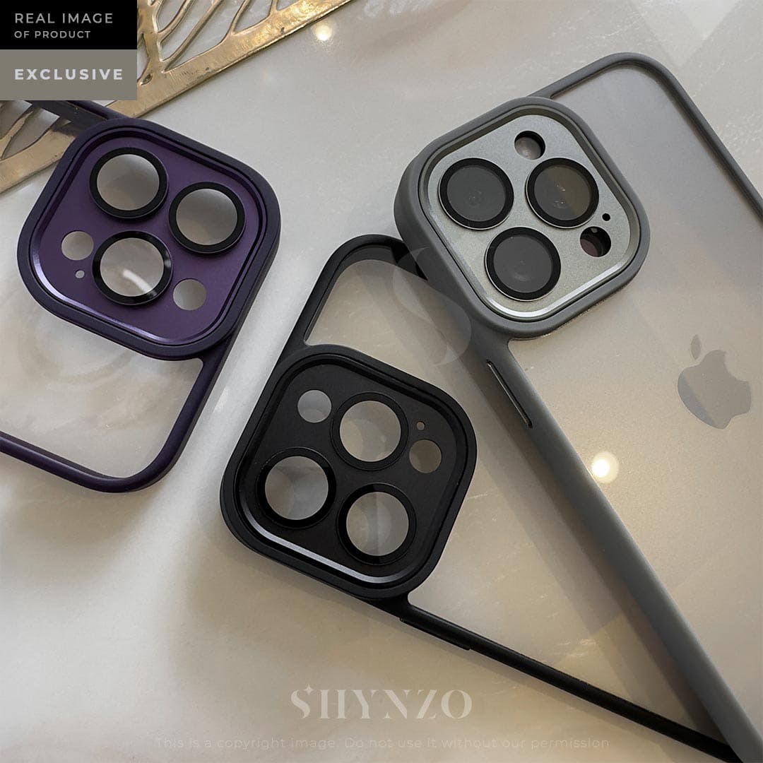 Crystal Clear Case with Metal Camera Protection and Action Button – Shynzo