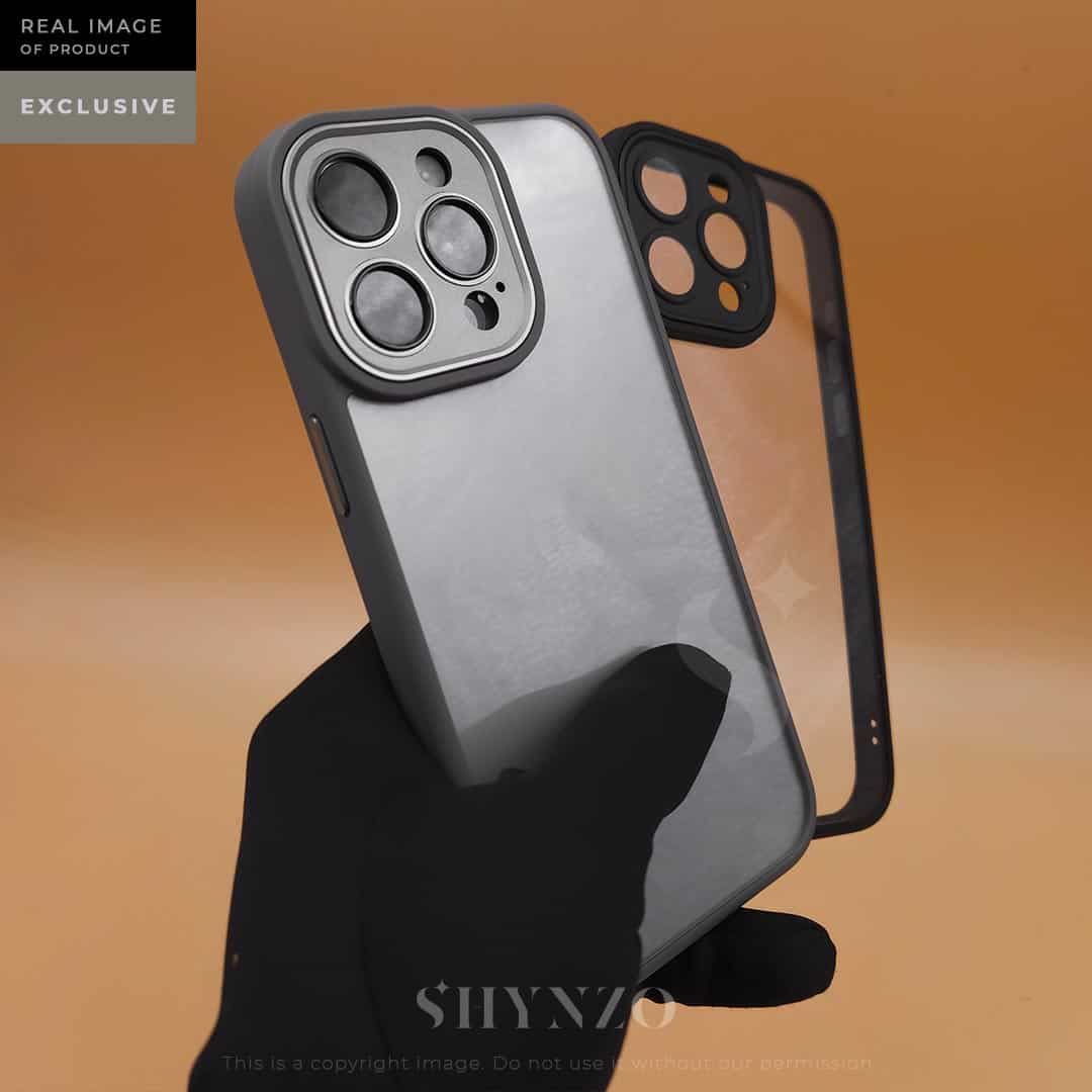 Crystal Clear Case with Metal Camera Protection and Action Button – Shynzo